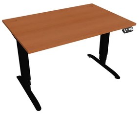 Elektr. nastavitelný stůl 120x80 s pamětí - HOBIS MOTION MS 3M 1200 Dekor stolové desky: třešeň, Barva kovové podnože: černá