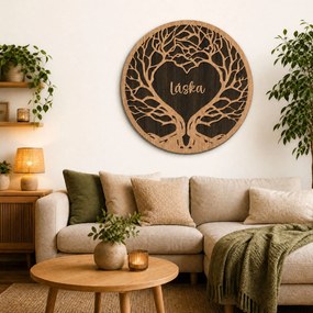 dřevo života Dřevěný strom ESENCE Zvolte barvu dekoru: Horský dub, Zvolte rozměr Ø (cm): 60