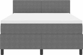 Postel s boxspringem s čelo Světle šedá a bílá 140 x 200 cm 3337515