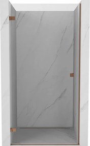 Mexen Lunar-B, Otočné levé sprchové dveře 95 cm, 8mm čiré sklo, růžové zlato profil, 832-095-000-60-00-L