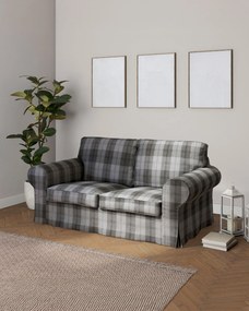 Potah na pohovku IKEA Ektorp 2-místná rozkládací NOVÝ MODEL 2012 barva šedá látka pletený vzor, vzorované