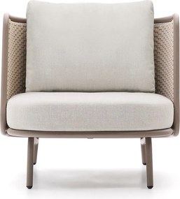 Krémové/taupe polstrované zahradní křeslo Sedalis – Kave Home