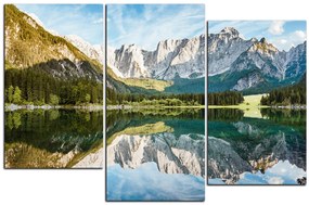 Obraz na plátně - Alpské štíty odrážející se v klidném jezeře 1157D (105x70 cm)