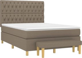 Box spring postel s matrací taupe 140x200 cm textil 3137401