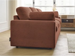 Oranžová manšestrová pohovka 250 cm Belair – Bobochic Paris