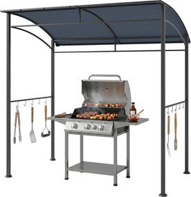 Grilovací pavilon Outsunny 215 x 150 x 220 cm, voděodolný zahradní pavilon s klenutou střechou, zahradní altán s háčky, grilovací pavilon, zahradní s…