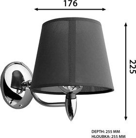 Sapho Sapho, HANBO nástěnné svítidlo E27, 60W, 230V, chrom, AU526