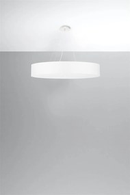 Závěsné svítidlo Skála, 1x bílé textilní stínítko, (bílé sklo), (fi 80 cm)