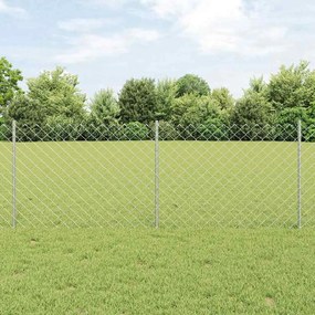Plot s řetězovým odkazem a sloupkem 10 x 0,8 m Pozinkovaná ocel 3336295