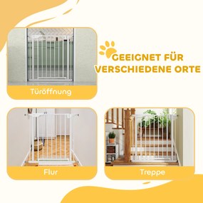 Schodišťová branka Bezpečnostní branka bez vrtání s automatickým zavíráním pro děti Kuchyňské schody 76-82 x 76 cm Bílá