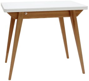 Bílý lakovaný rozkládací jídelní stůl RAGABA ENVELOPE 90 / 130 x 65 / 90 cm