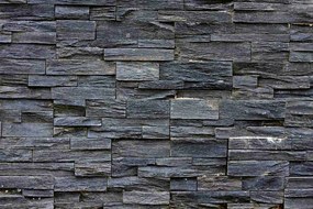 DIMEX | Vliesová fototapeta Břidlicová zeď MS-5-2355 | 375 x 250 cm| černá, šedá