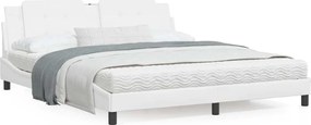 vidaXL Rám postele s LED osvětlením 180 x 200 cm umělá kůže [3214124] Barva: Bílá