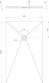Polysan Treneca sprchová vanička z litého mramoru 150 x 90 cm s možností úpravy rozměru bílá mat 84310.11
