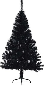 Umělý osvětlený vánoční stromeček Černá 150 cm PVC 3397131
