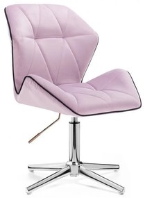 LuxuryForm DESIGN Otočná židle MILANO MAX VELUR na stříbrném kříži - levandule