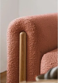 Rozkládací/s úložným prostorem pohovka z textilie bouclé v terakotové barvě 244 cm Arcadova – ELTAP