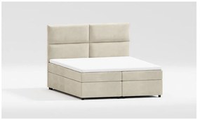 Béžová boxspring postel s úložným prostorem 200x200 cm Rico – Ropez