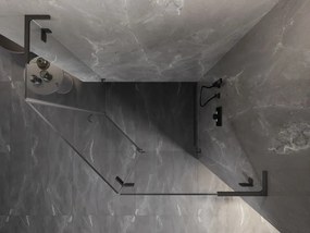 Mexen Lunar, L pravý výklopný pětiúhelníkový sprchový kout 100 x 80 cm, 8mm čiré sklo, grafitový profil, 831L-100P-080L-95-00-P
