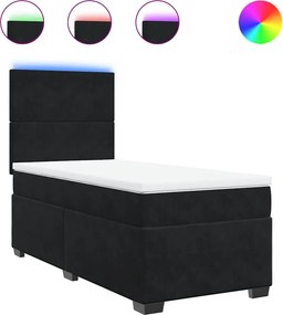 Box spring postel s matrací černá 80 x 200 cm samet 3293058