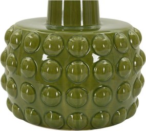 Bílá/zelená keramická stolní lampa s textilním stínidlem (výška 51,5 cm) Gress – Mauro Ferretti