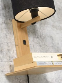 Nástěnná lampa andes přírodní, tmavě šedá MUZZA