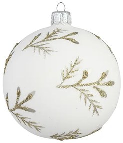 Vánoční ozdoba matně bílá s větvičkami