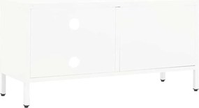 TV stolek bílý 90 x 30 x 44 cm ocel a sklo 336056