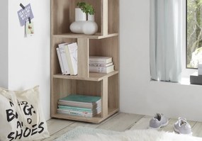 Rohový regál s přihrádkami Corner Shelf, dub sonoma