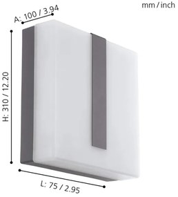 Eglo 97219 - LED Stmívatelné venkovní svítidlo TORAZZA-C LED/14W/230V IP44