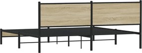 Kovový rám postele bez matrace dub sonoma 193 x 203 cm 3301393