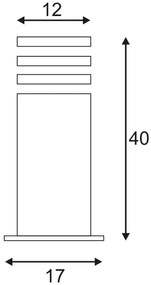 SLV 229420 Rusty Square 40, venkovní sloupek, 1x11W (energeticky úsporné), patina rzi, IP55, 40cm