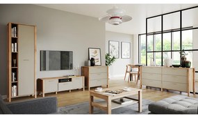 INDYGO b | konferenční stolek ST | 90x54,2 cm | dub wotan/béžová