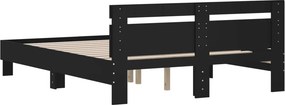 Rám postele s čelem černý 150 x 200 cm kompozitní dřevo 3207414