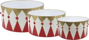 Sada 3ks bubnů se zrcadlem Cherry – Ø 61*30/ Ø 41*20/ Ø 52*25 cm