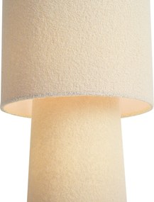 Japandi stojací lampa béžová látka teddy 2-světla - Trompet