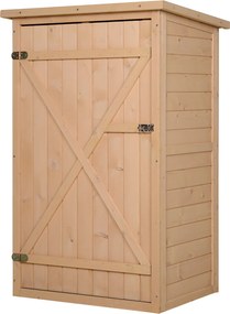 Outsunny zahradní kůlna na nářadí s policemi kůlna na nářadí zahradní kůlna z přírodního dřeva 75 x 56 x115 cm | Aosom
