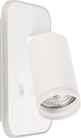 Nástěnné svítidlo Pipe Ring, 1x bílé kovové stínítko + 1x LED 6w, w, vypínač