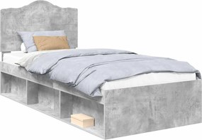 Rám postele Betonově šedá 75 x 190 cm Masivní borové dřevo 3413374