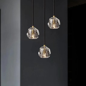 Toolight, stropní závěsné svítidlo 3xG9 APP587-3CP, černá, OSW-09758