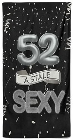 Osuška Stále sexy – černá (věk: 52, Velikost osušky: 70x140cm)