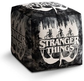 Sablio Taburet Cube Stranger Things White: 40x40x40 cm