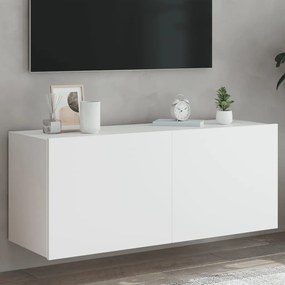 Nástěnná TV skříňka s LED osvětlením bílá 100 x 35 x 41 cm
