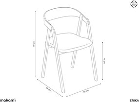 Zelené jídelní křeslo z masivního dřeva Erika – Makamii