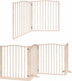 Zábrana pro psy s dvířky skládací 6 panelů 480 cm topol 3155613