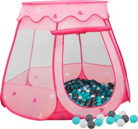 vidaXL Dětský stan na hraní s 250 míčky růžový 102 x 102 x 82 cm [3107725] Barva: Vícebarevný