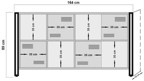 Designový regál Ilaria 164 cm borovice