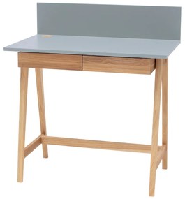 OnaDnes -20% Světle šedý lakovaný pracovní stůl RAGABA LUKA 85 x 50 cm