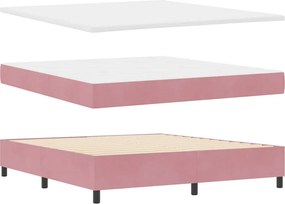 Postel s boxspringem s čelo Růžová 180 x 200 cm samet 3339853