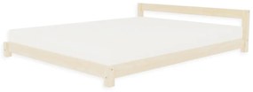 Benlemi Dvoulůžková dřevěná postel COMFY ve scandi stylu Zvolte barvu hranolů: Nelakovaná, Zvolte barvu ploch: Bílá, Zvolte rozměr: 160x200 cm